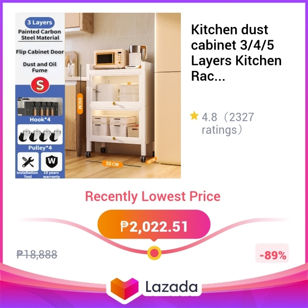 Kitchen dust cabinet 3/4/5 Layers Kitchen Rack Rustproof Storage ...