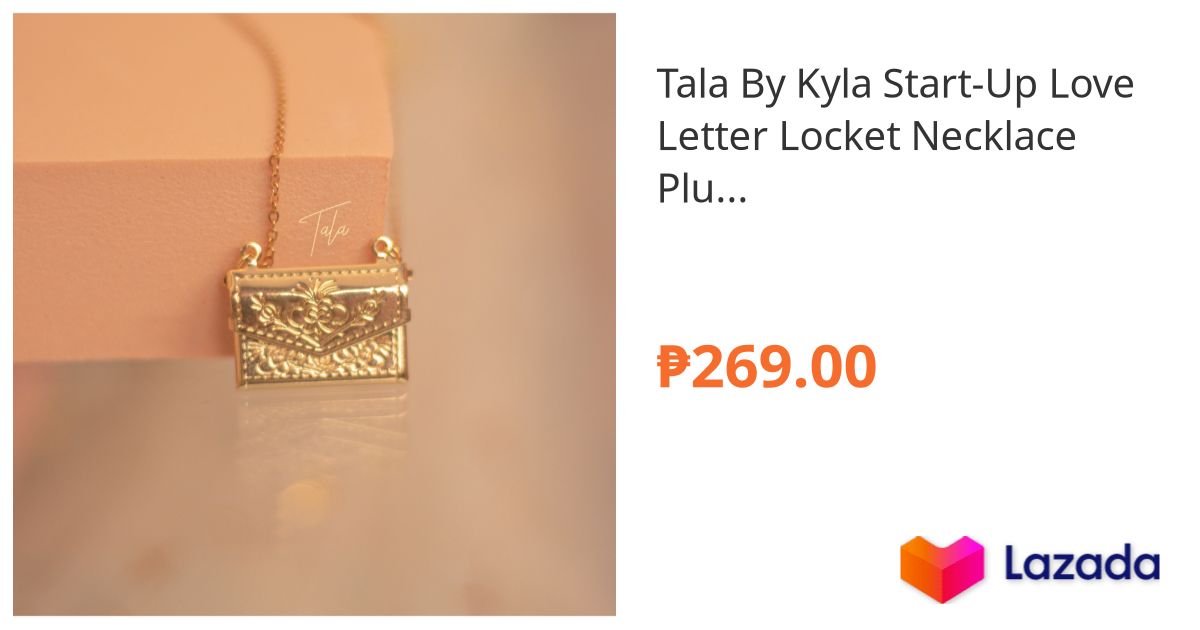 Tala By Kyla Start-Up Love Letter Locket Necklace Plus Premium Box