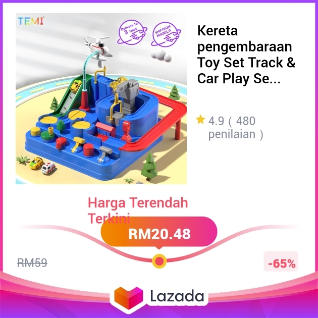 Kereta pengembaraan Toy Set Track & Car Play Set kanak-kanak pendidikan ...
