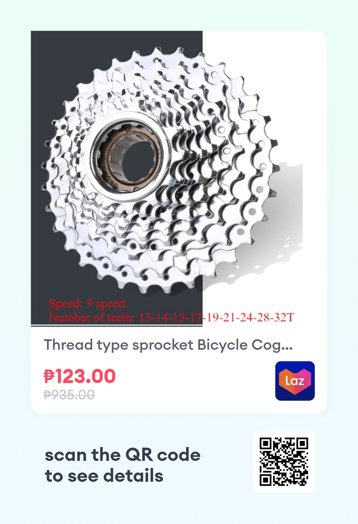 Thread type sprocket Bicycle Cogs Thread Sprocket 7,8,9 Speed MTB 14 ...
