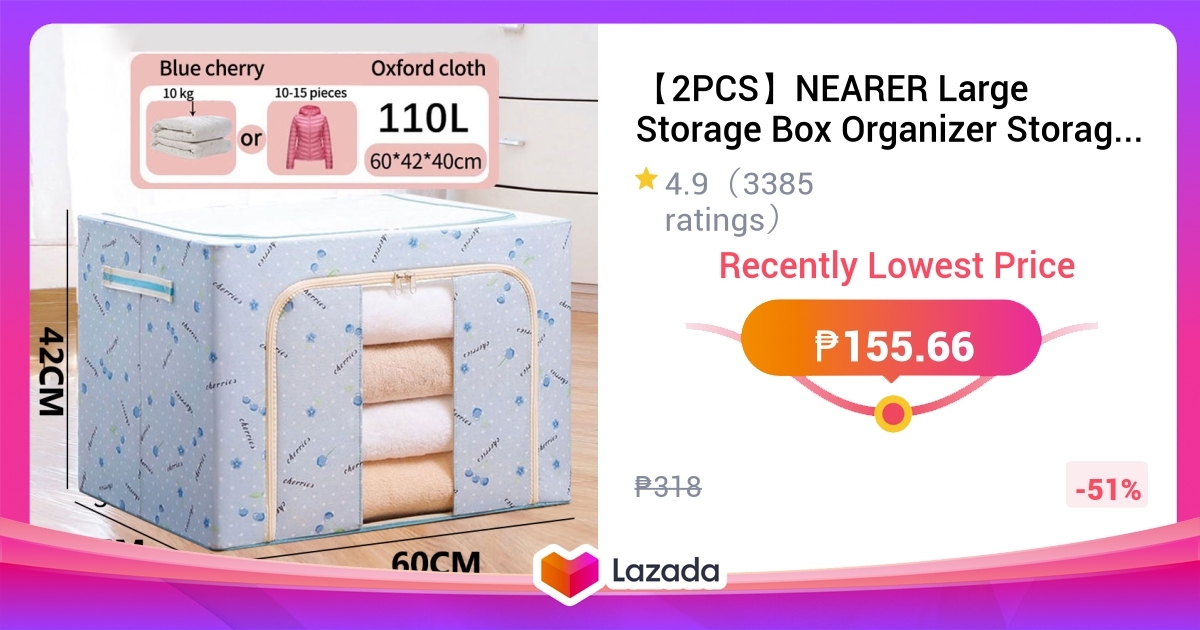 【2PCS】NEARER Large Storage Box Organizer Storage Box Durabox Box ...