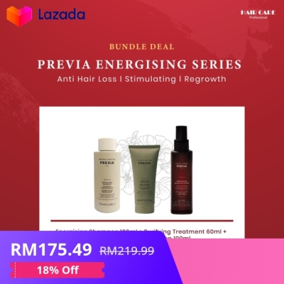 Previa Energising Shampoo 100ml + Previa Purifying Treatment 60ml + Previa Energising Leave In ...