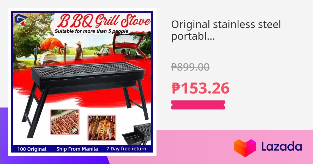 Original stainless steel portable folding charcoal bbq grill for ...