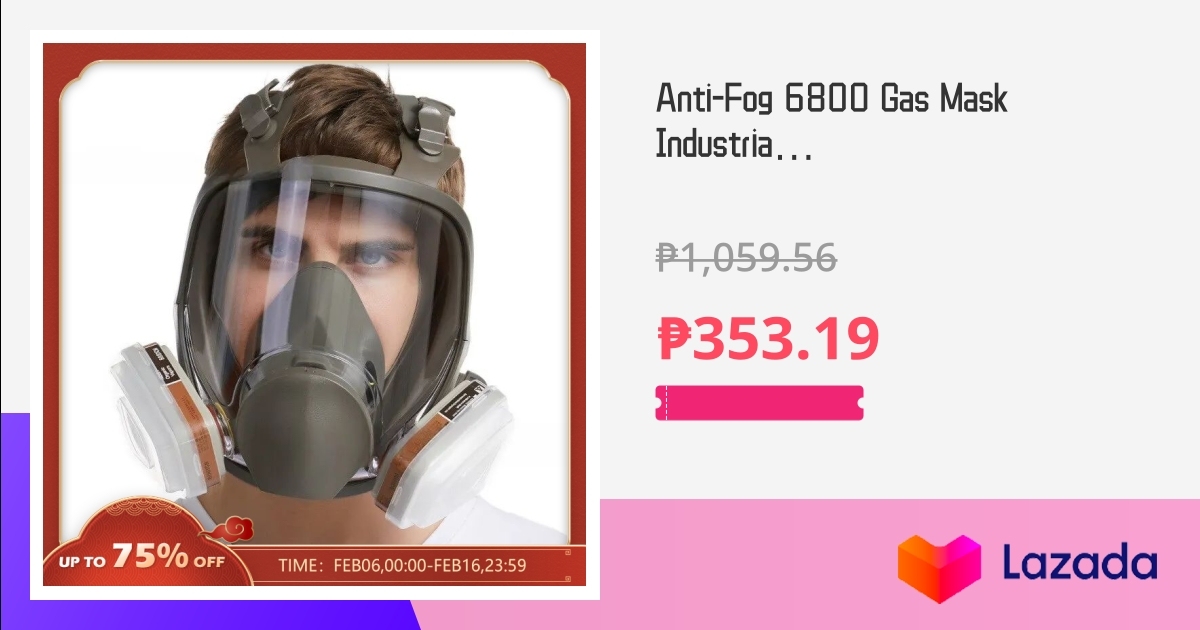 Anti-Fog 6800 Gas Mask Industrial Painting Spraying Respirator Safety ...