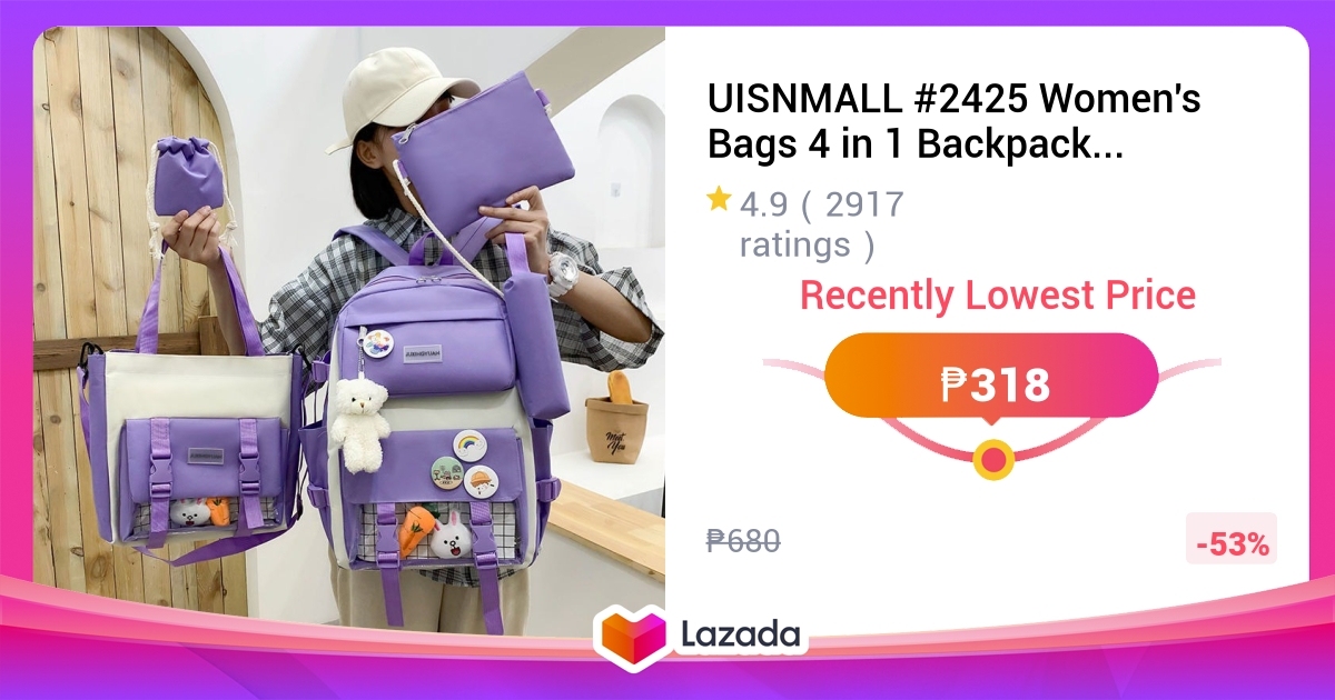 UISNMALL #2425 Women's Bags 4 in 1 Backpacks Fashion Backpacks Trend ...