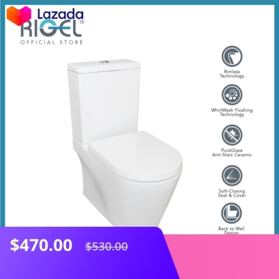 RIGEL Gallant Rimless Toilet Bowl with optional upgrade to Manual Bidet ...