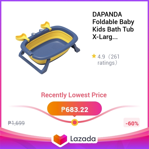 DAPANDA Foldable Baby Kids Bath Tub X-Large Collapsible Portable Folding Plastic Children ...