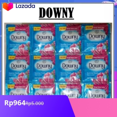 DOWNY 12 PCS SUNRISE FRESH BIRU PELEMBUT PAKAIAN SOFTENER 11 mL PINK FLORAL