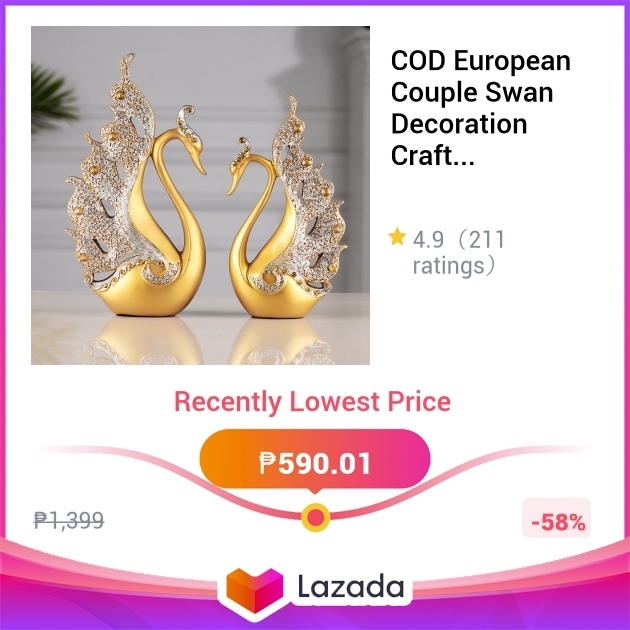 COD European Couple Swan Decoration Crafts Origami Deer Decoration ...