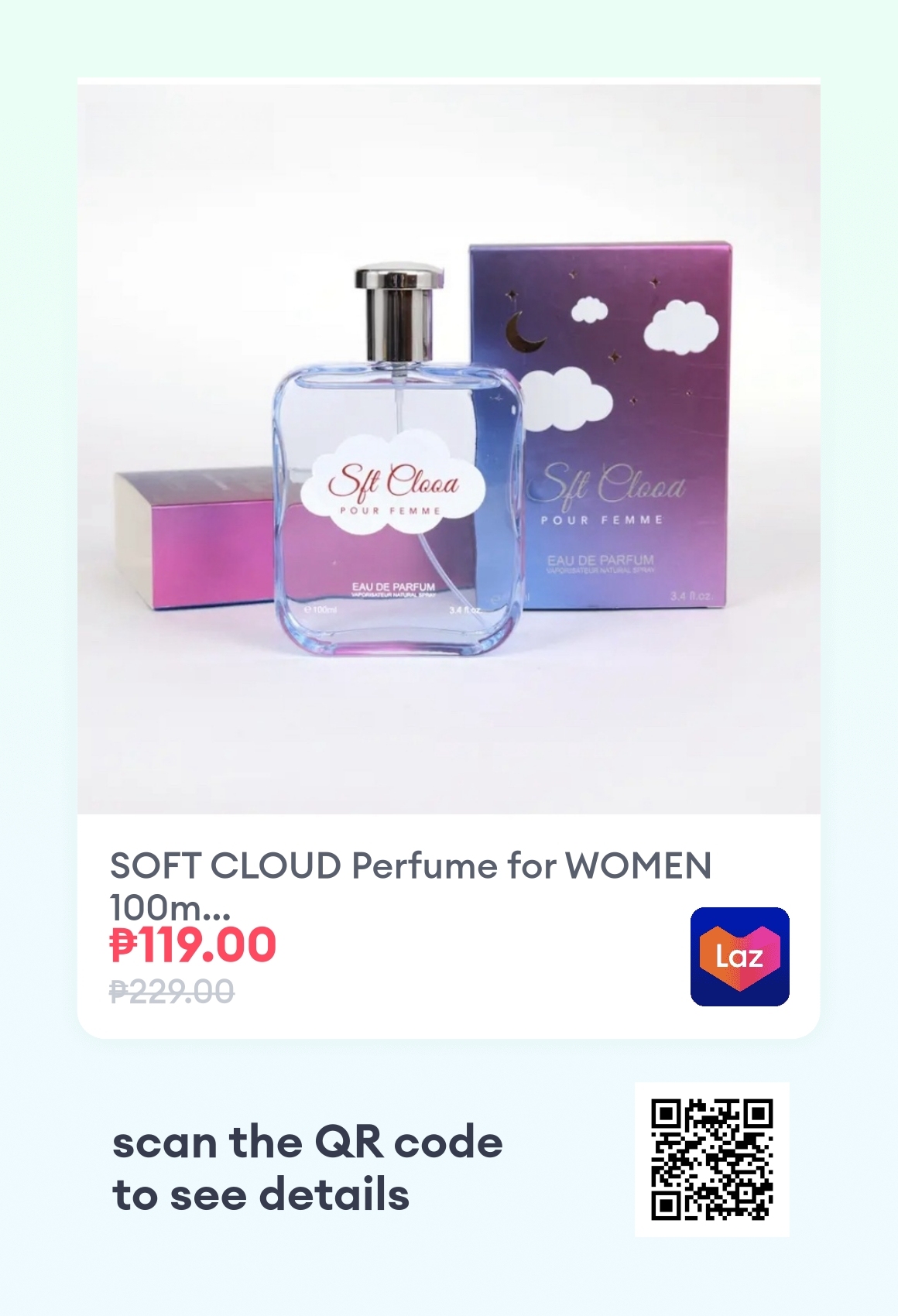 SOFT CLOUD Perfume for WOMEN 100ml Long Lasting Oil Based Ariana ...