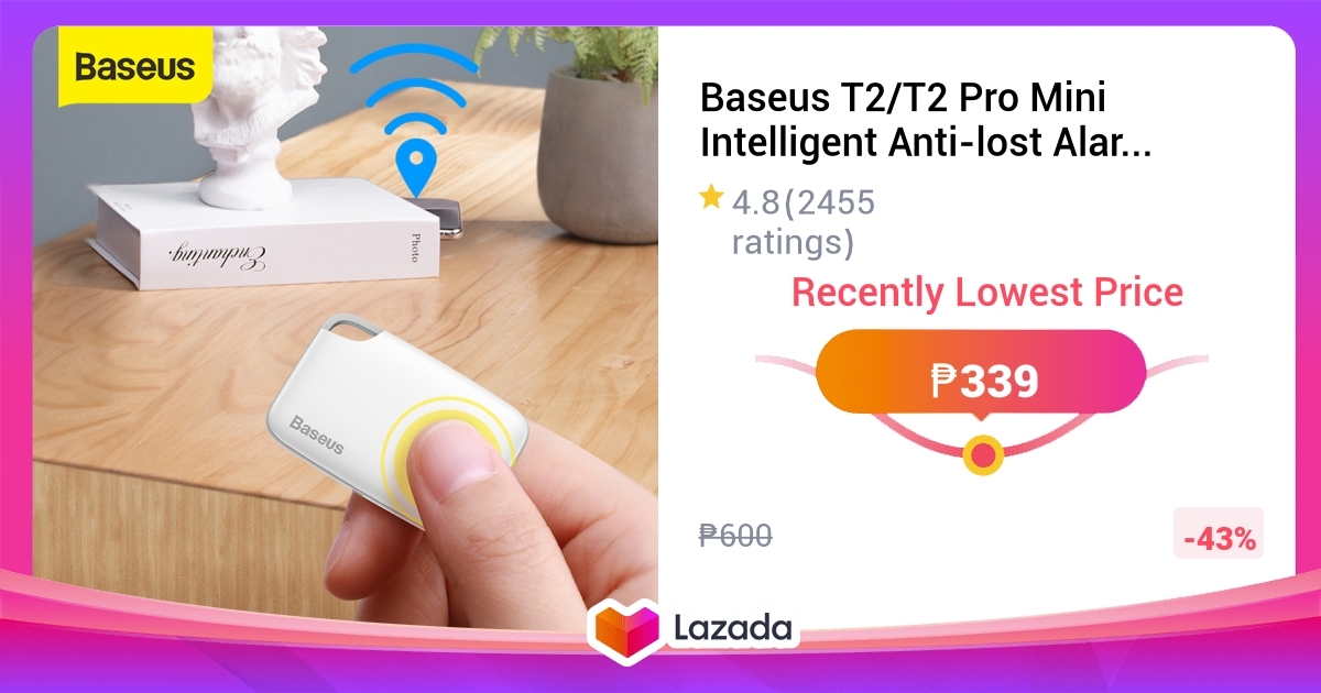 Baseus T2/T2 Pro Mini Intelligent Anti-lost Alarm Tracker Wireless ...