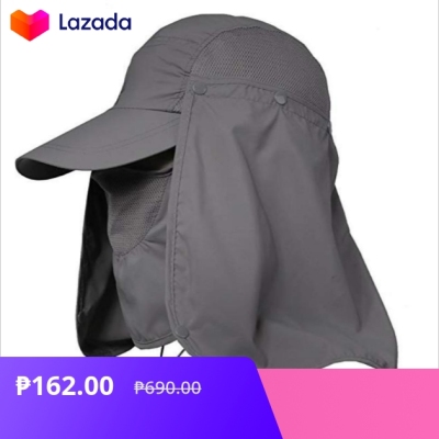 Men Fishing Visor Hat UV Protection Face Neck Outdoor Hiking Cover ...