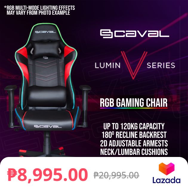 CAVAL Lumin V Series RGB Gaming Chair | Multi-mode RGB LED | 180 ...