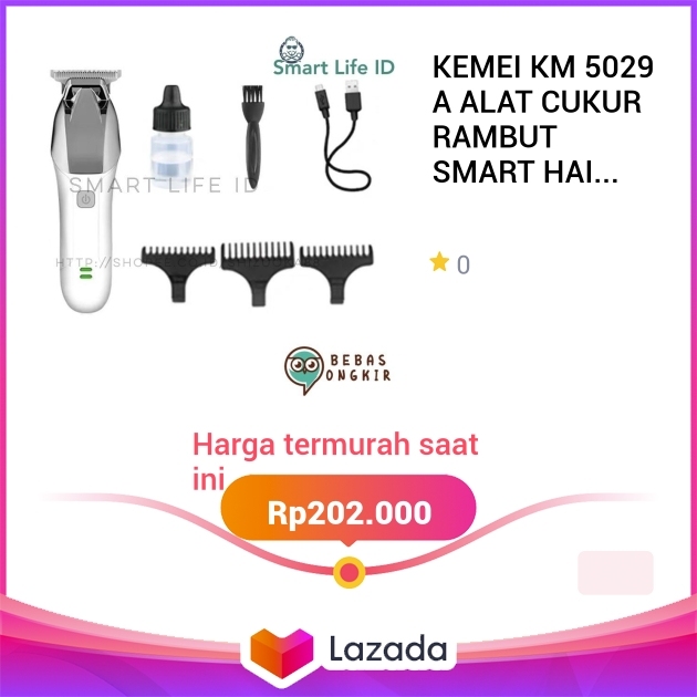 KEMEI KM 5029 A ALAT CUKUR RAMBUT SMART HAIR CLIPPER DETAILER TRIMMER USB CUKURAN KEMEI KM-5029 ...