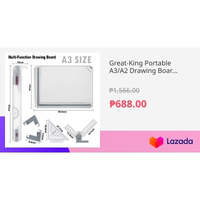 Great-King Portable A3/A2 Drawing Board Draft Painting Board with ...