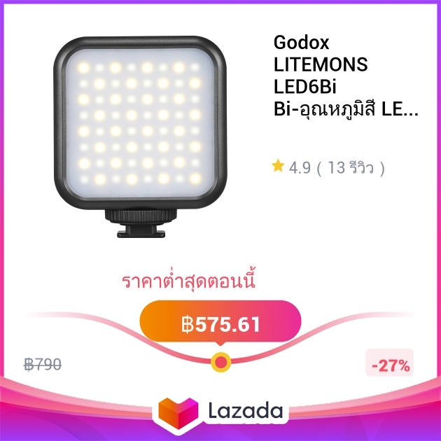 Godox LITEMONS LED6Bi Bi-อุณหภูมิสี LED แฟลชวิดีโอ Mini Fill-In Light ...