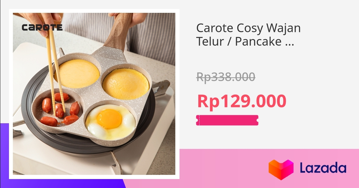 Carote Cosy Wajan Telur / Pancake / Martabak 4 Lubang Anti Lengket 18CM ...