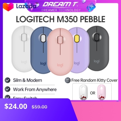 Logitech M350 Pebble Wireless Mouse Silent Bluetooth Optical Office ...