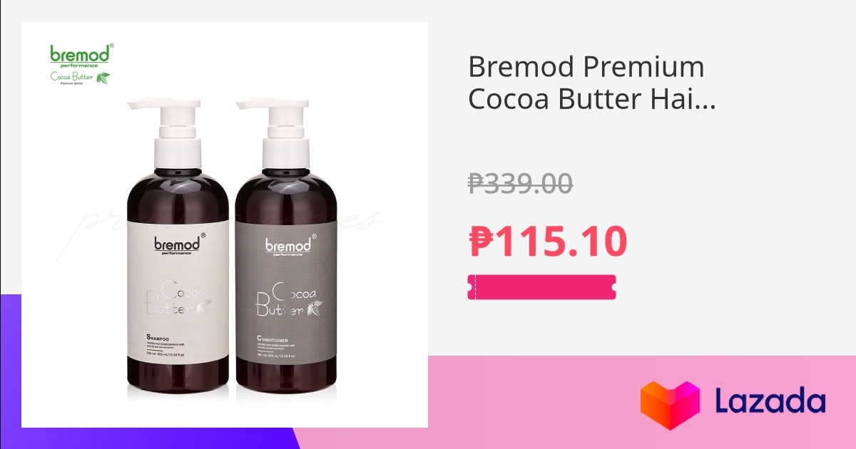 Bremod Premium Cocoa Butter Hair Shampoo and Conditioner Nourish and ...