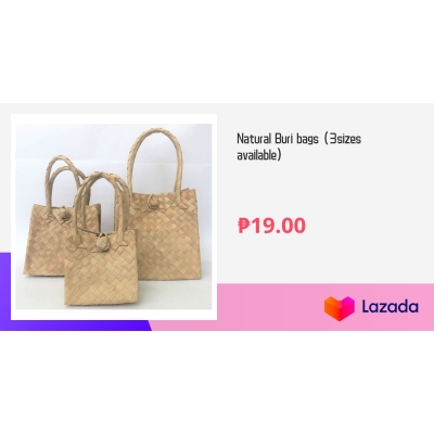 Natural Buri bags (3sizes available)