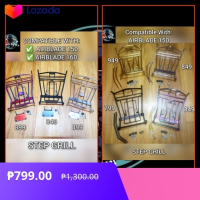 Honda Airblade 150 & Airblade160 Step Grill Stainless (Black, Silver ...