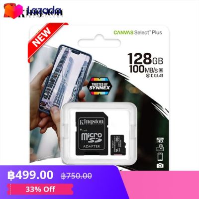 Kingston microSD Card 128GB Canvas Select Plus Class 10 UHS-I 100MB/s ...