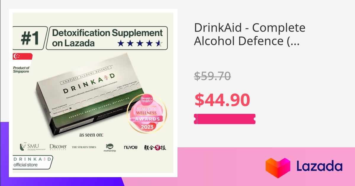 DrinkAid - Complete Alcohol Defence (6 Servings) - Hangover Defence ...