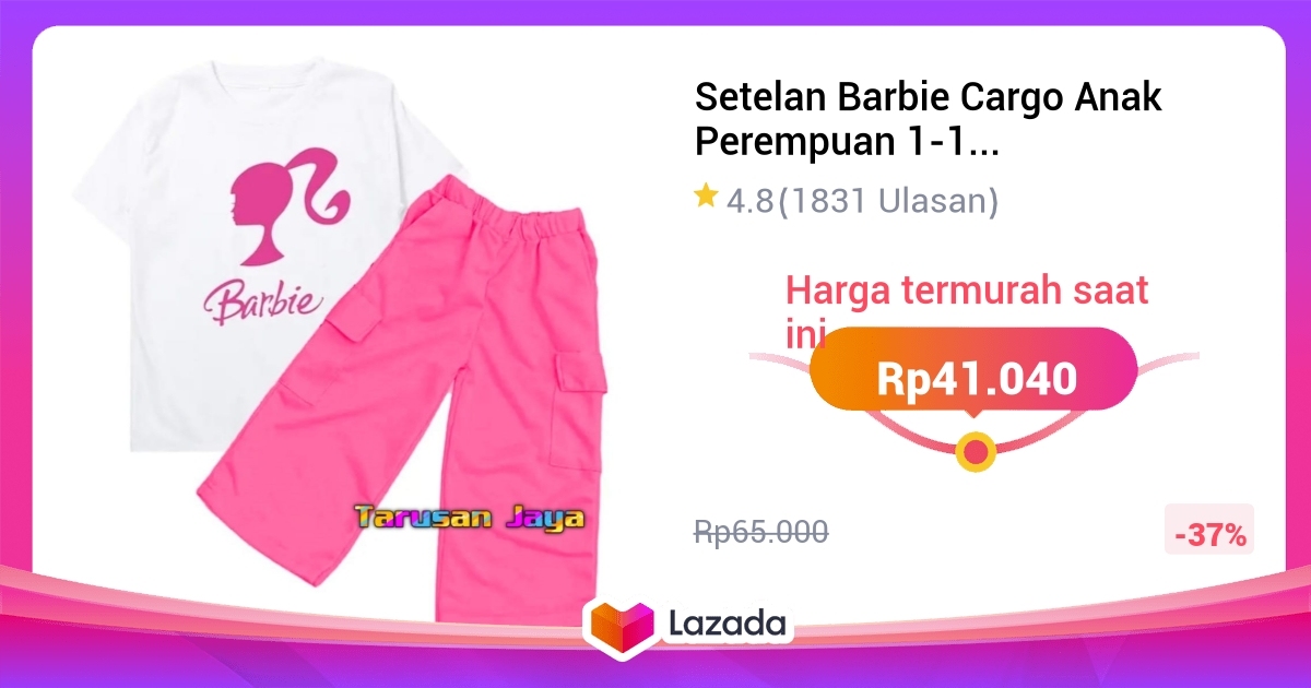 Setelan Barbie Cargo Anak Perempuan 1-12 Tahun/One Set Barbie Anak
