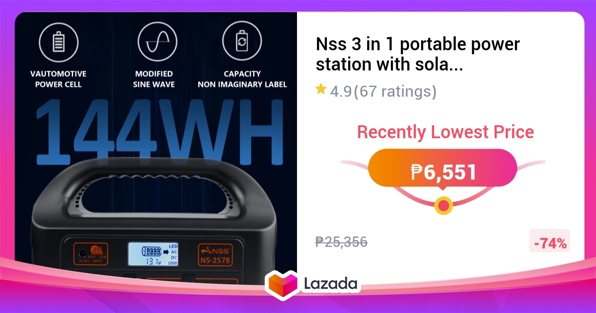 Nss 3 in 1 portable power station with solar panel & solar battery fast ...