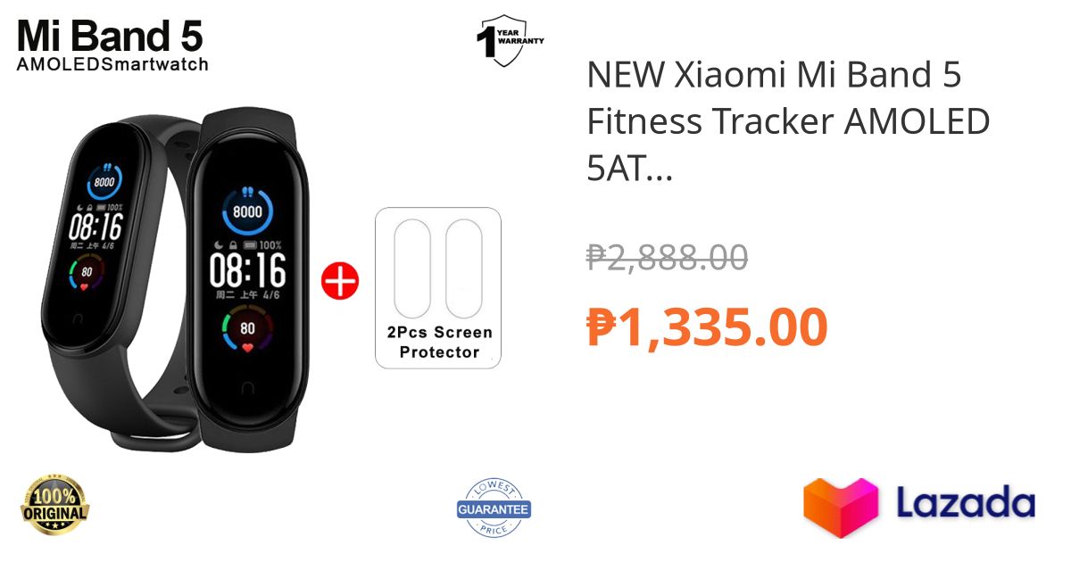 NEW Xiaomi Mi Band 5 Fitness Tracker AMOLED 5ATM Bluetooth Version 5.0 ...