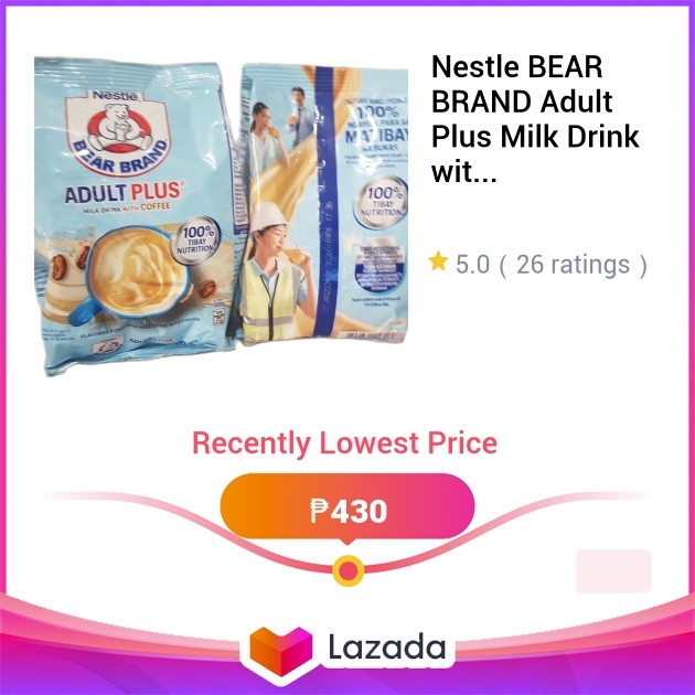 Nestle BEAR BRAND Adult Plus Milk Drink with Coffee - Powdered Milk ...