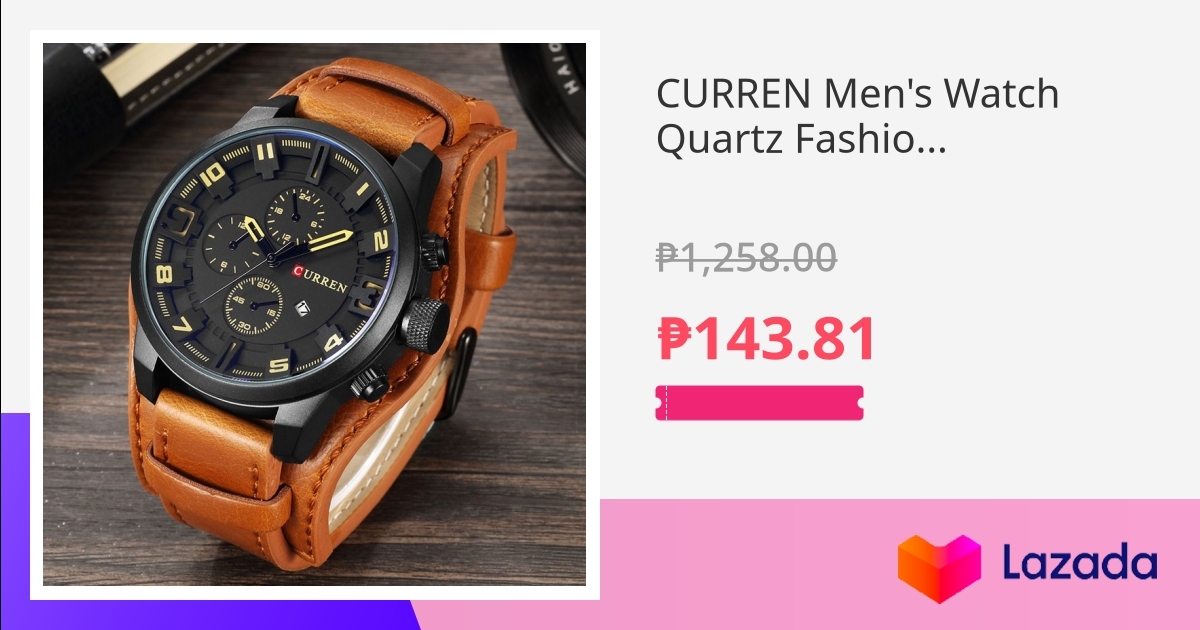 CURREN Men's Watch Quartz Fashion Leather Waterproof Watches Jewelry ...