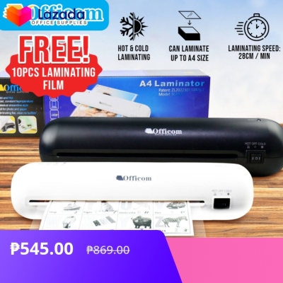 Officom SL280 A4 Laminator Hot and Cold Laminating Machine with 10pcs ...