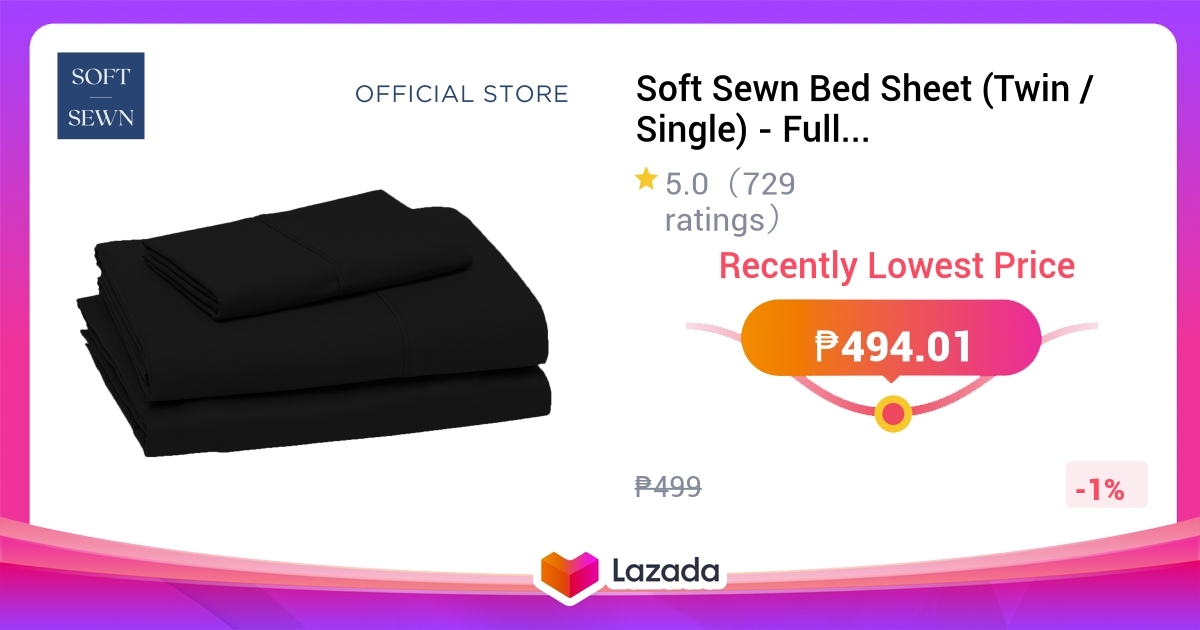 Soft Sewn Bed Sheet (Twin / Single) - Fully Garterized, Silky Soft ...