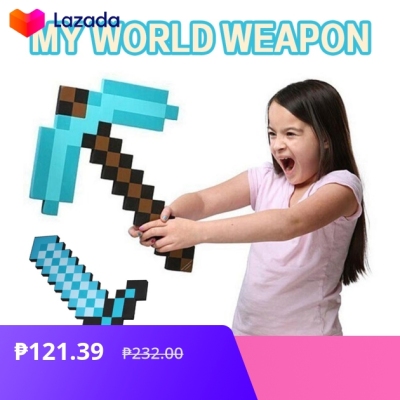 M inecraft Toys EVA Foam Diamond Pickaxe Gun Axe Hamaxe Sword Toy ...