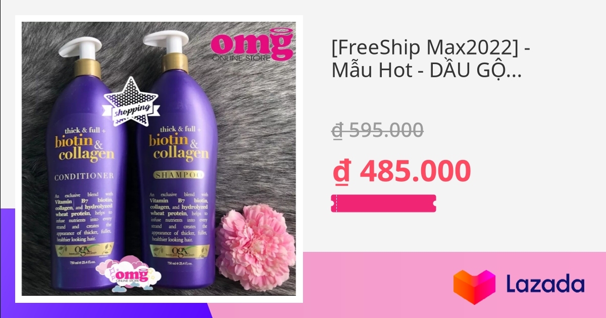 [FreeShip Max2022] - Mẫu Hot - DẦU GỘI và Dầu Xả OGX BIOTIN & COLLAGEN 750ml - Hàng Xách Tay USA ...