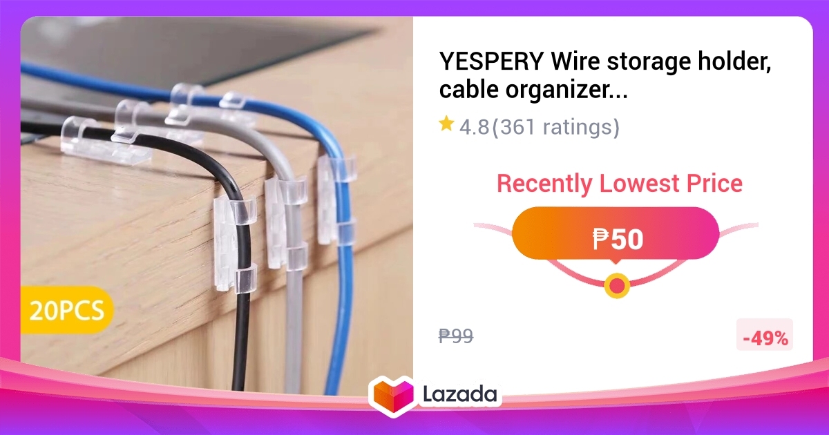 YESPERY Wire storage holder, cable organizer, network cable routing ...
