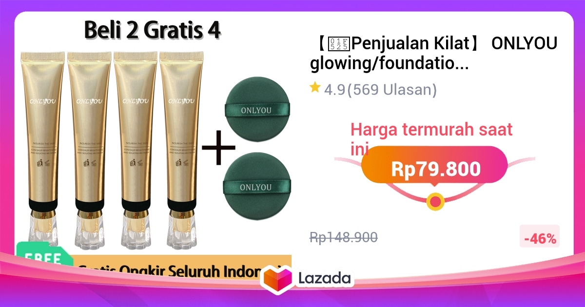 【🔥Penjualan Kilat】 ONLYOU glowing/foundation waterproofBeli satu gratis ...