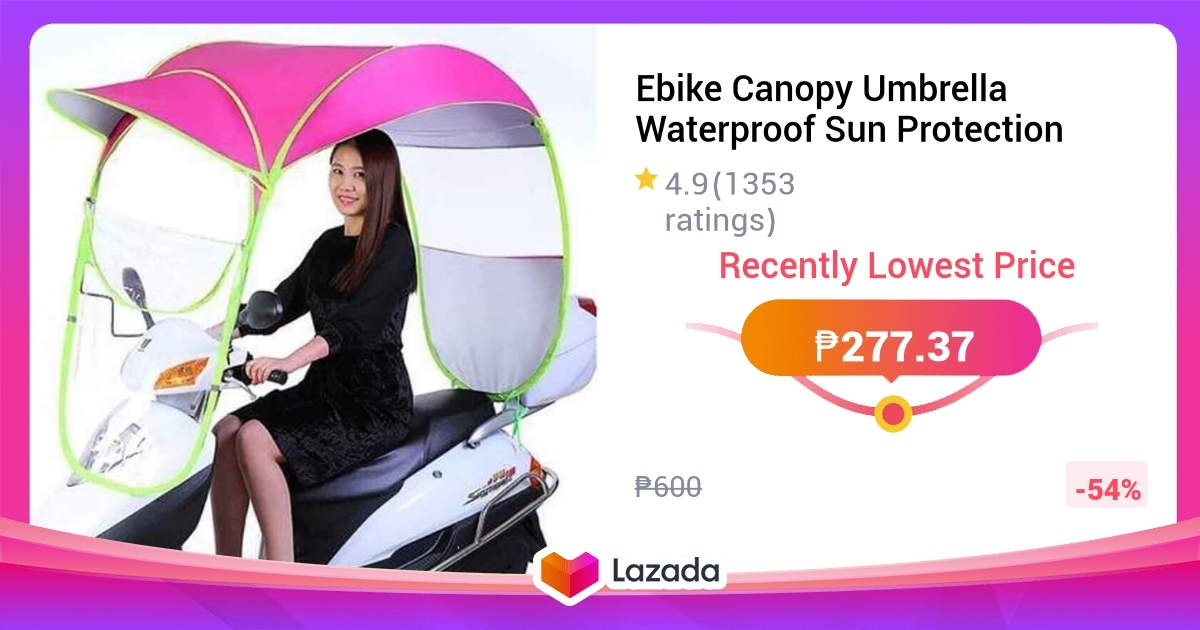 Ebike Canopy Umbrella Waterproof Sun Protection