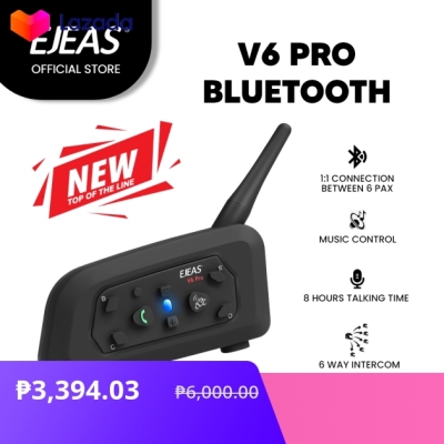 EJEAS V6 PRO Bluetooth Motorcycle Intercom Helmet Headset 1200m ...