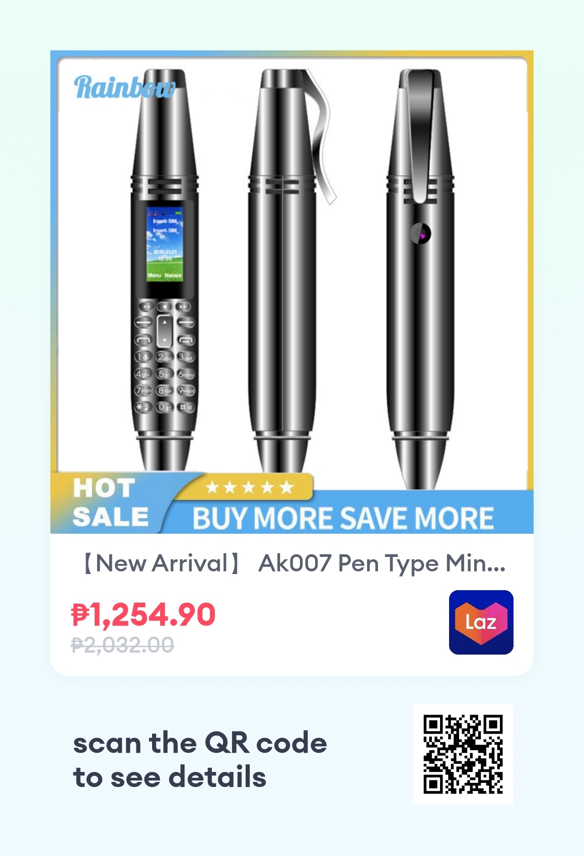 【New Arrival】 Ak007 Pen Type Mini Mobile Phone 0.96 Inch Screen Gsm ...