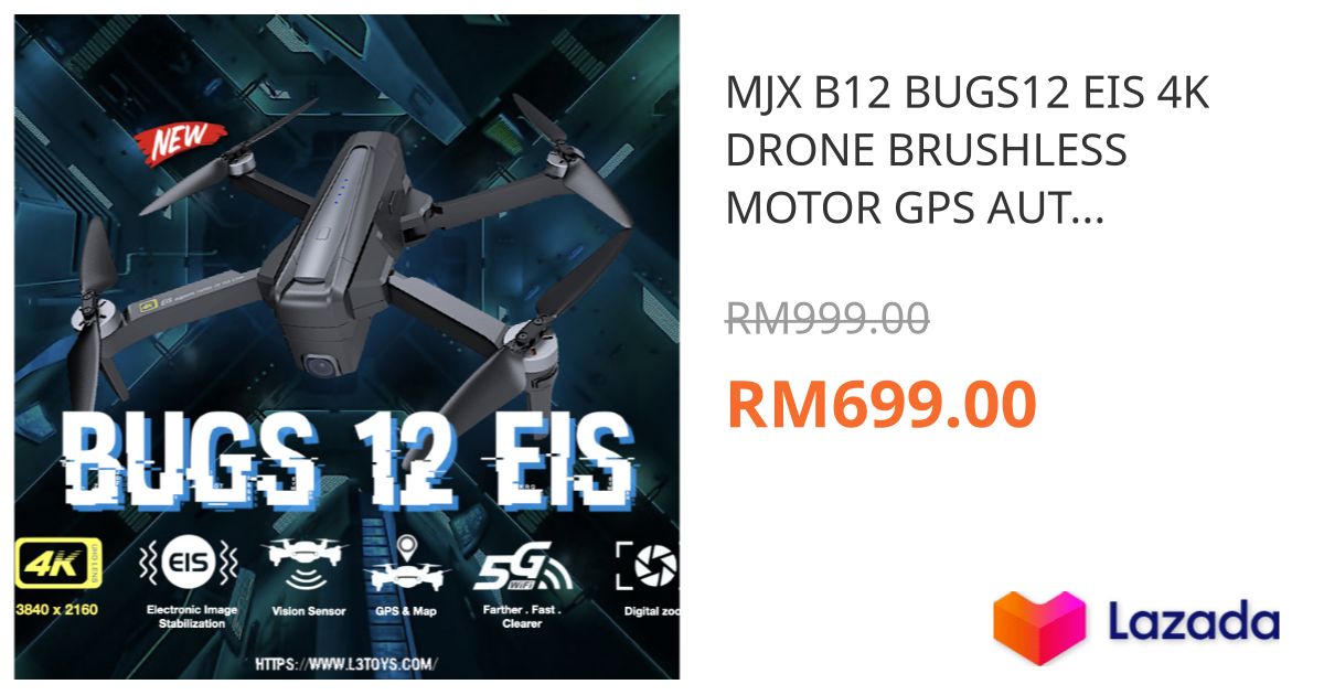 MJX B12 BUGS12 EIS 4K DRONE BRUSHLESS MOTOR GPS AUTO RETURN HOME