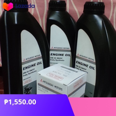 Mitsubishi Genuine Motor Oil Fully Synthetic 5w-40 Oil Change Bundle ...