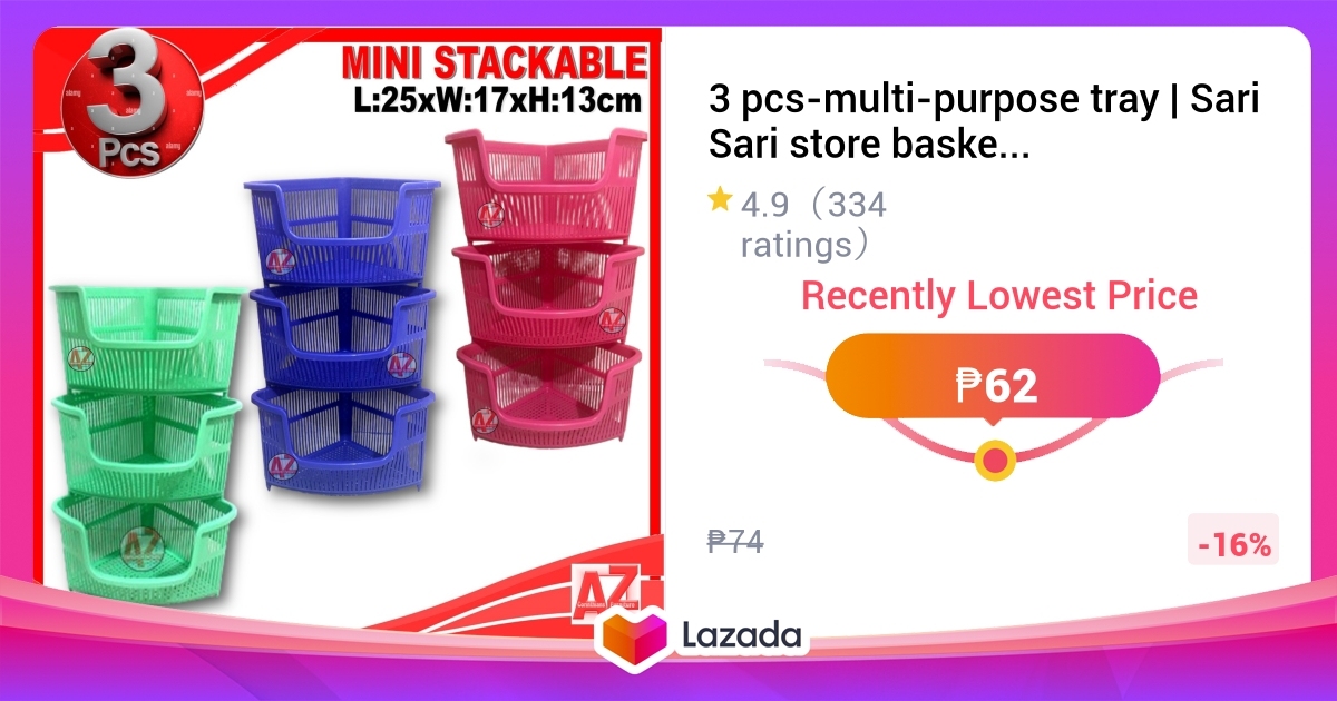 3 pcs-multi-purpose tray | Sari Sari store basket | Fruits Tray Table ...