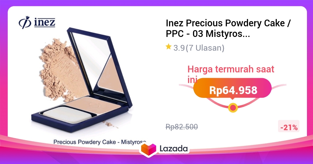 Inez Precious Powdery Cake / PPC - 03 Mistyrose / Two Way Cake ...