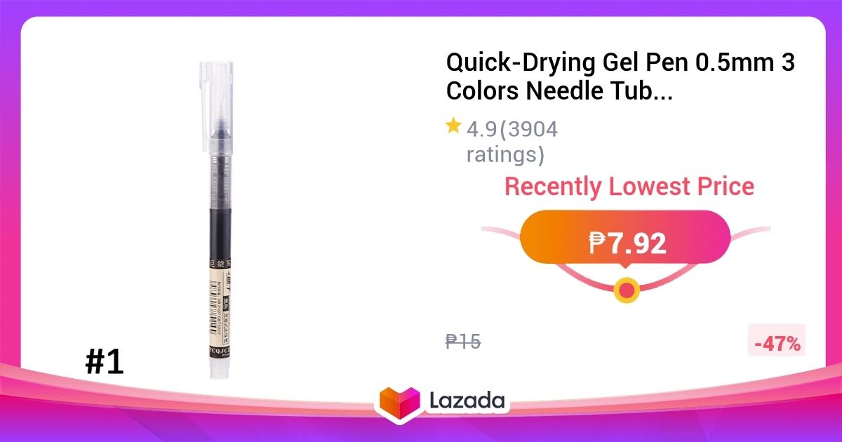 Quick-Drying Gel Pen 0.5mm 3 Colors Needle Tube Signature Pen School ...