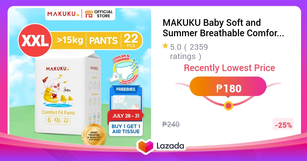 MAKUKU Baby Soft and Summer Breathable Comfort Fit Diaper Pull-up Baby ...