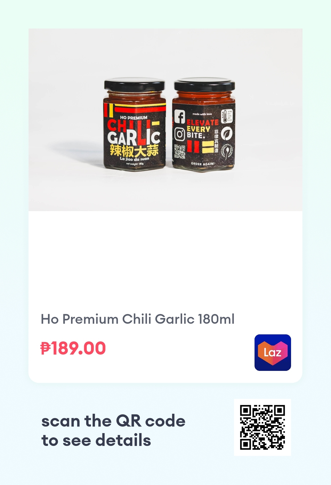 Ho Premium Chili Garlic 180ml