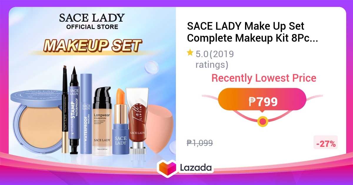 SACE LADY Make Up Set Complete Makeup Kit 8Pcs [Pressed Powder ...