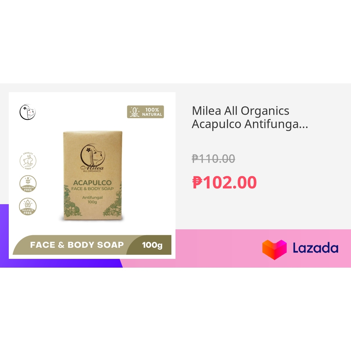 Milea All Organics Acapulco Antifungal Soap